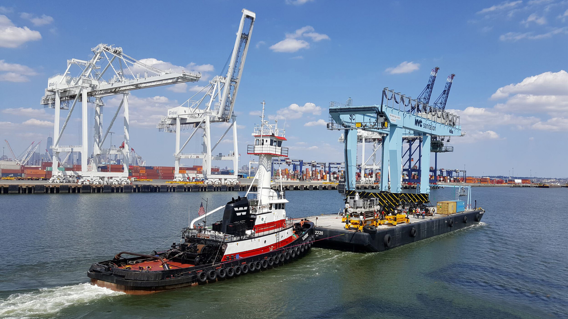 NYS Sanitation Container Cranes Transport - Weeks Marine